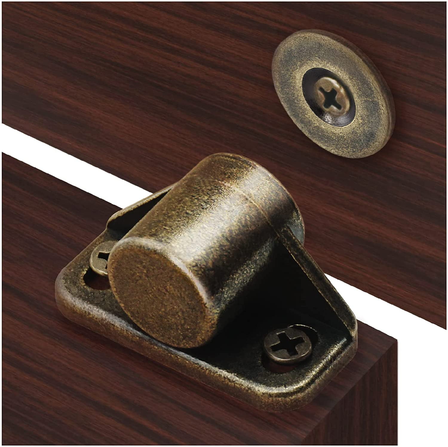 Magnetic Door Catch, Cabinet Door Magnets Strong, Bronze (4 Pack ...