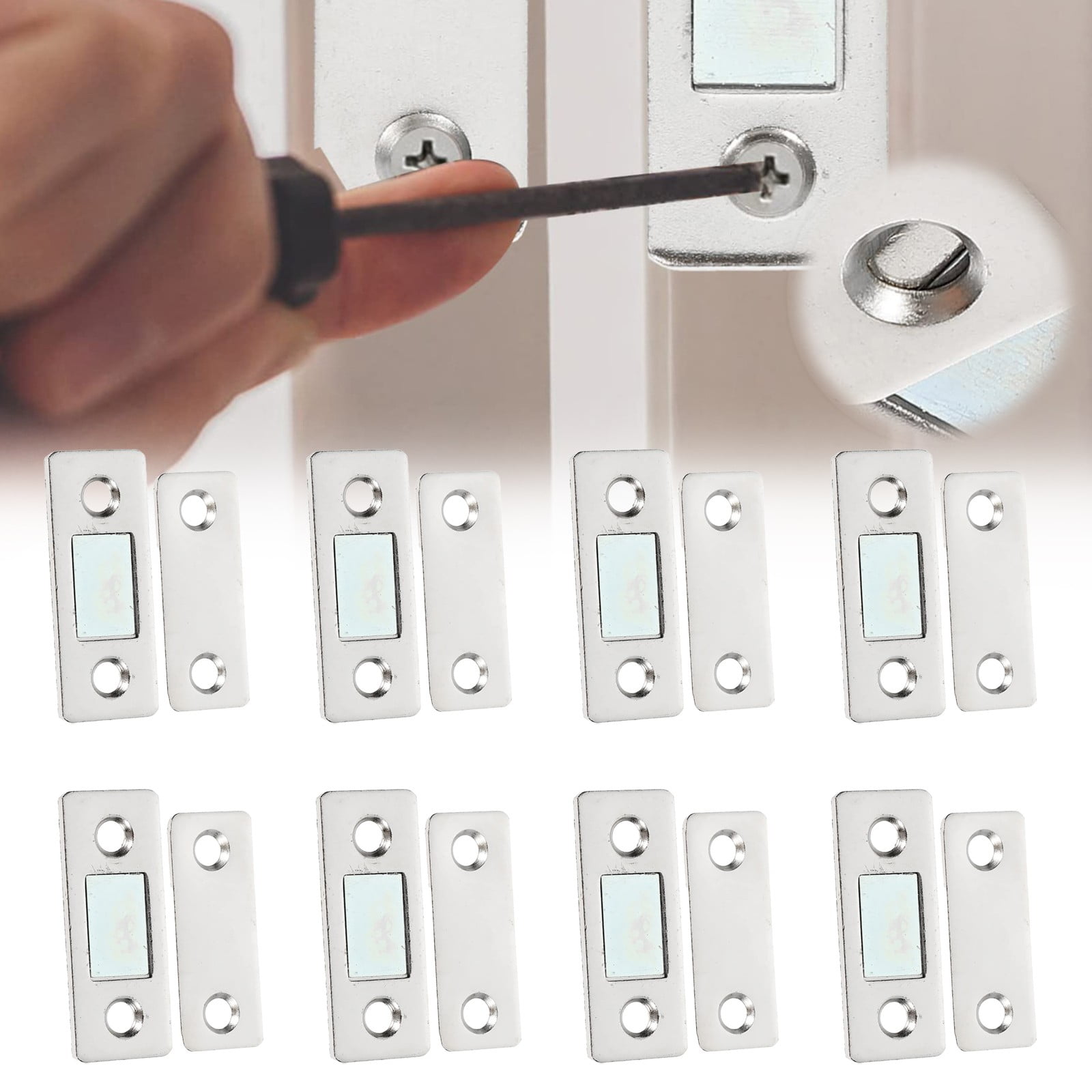 Magnetic Door Closer Without Drilling 8Pc|Thin Cabinet Door Magnets ...