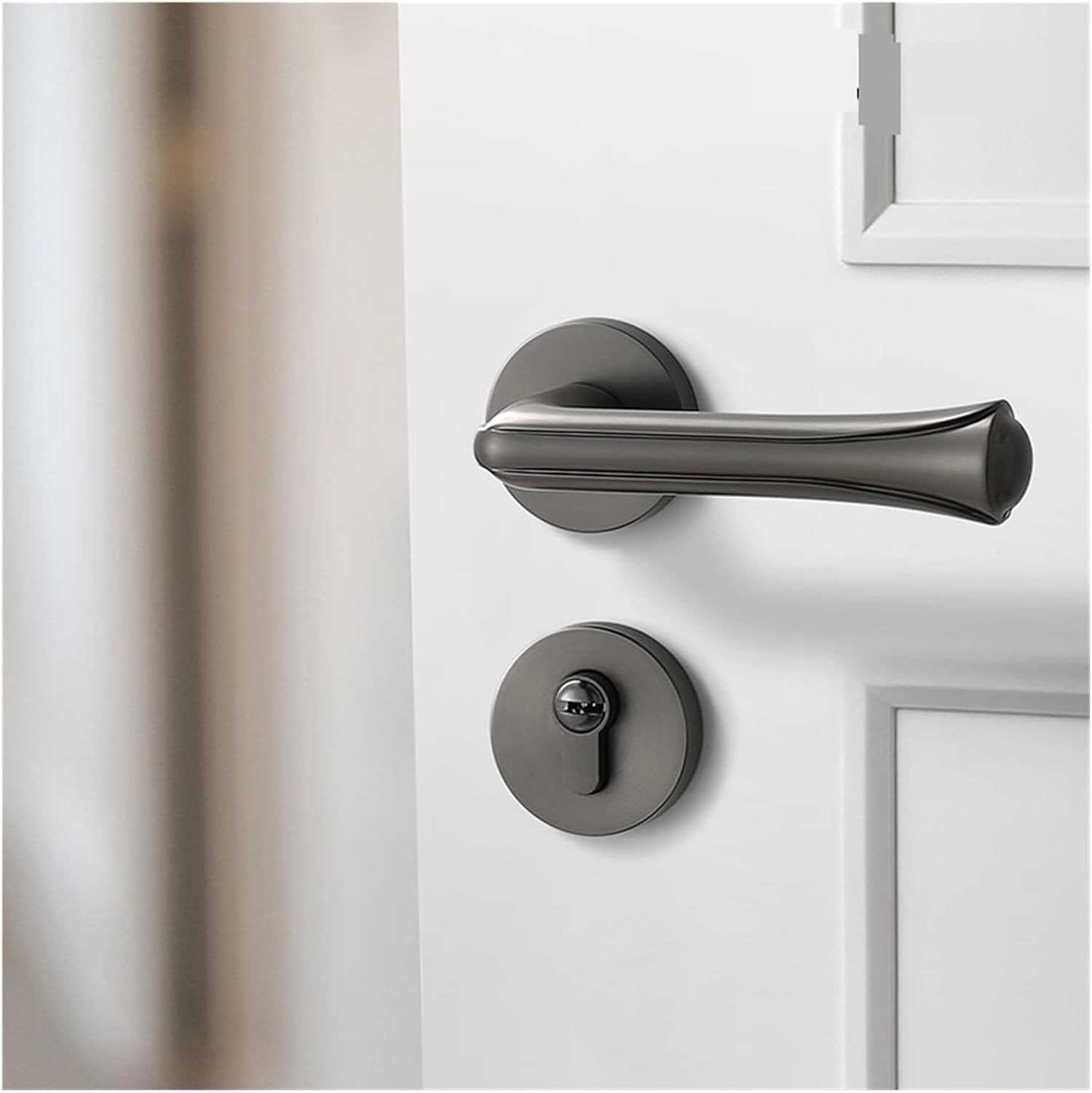 Magnetic Door Lock Indoor Bedroom Nordic Black Split Bathroom Simple ...