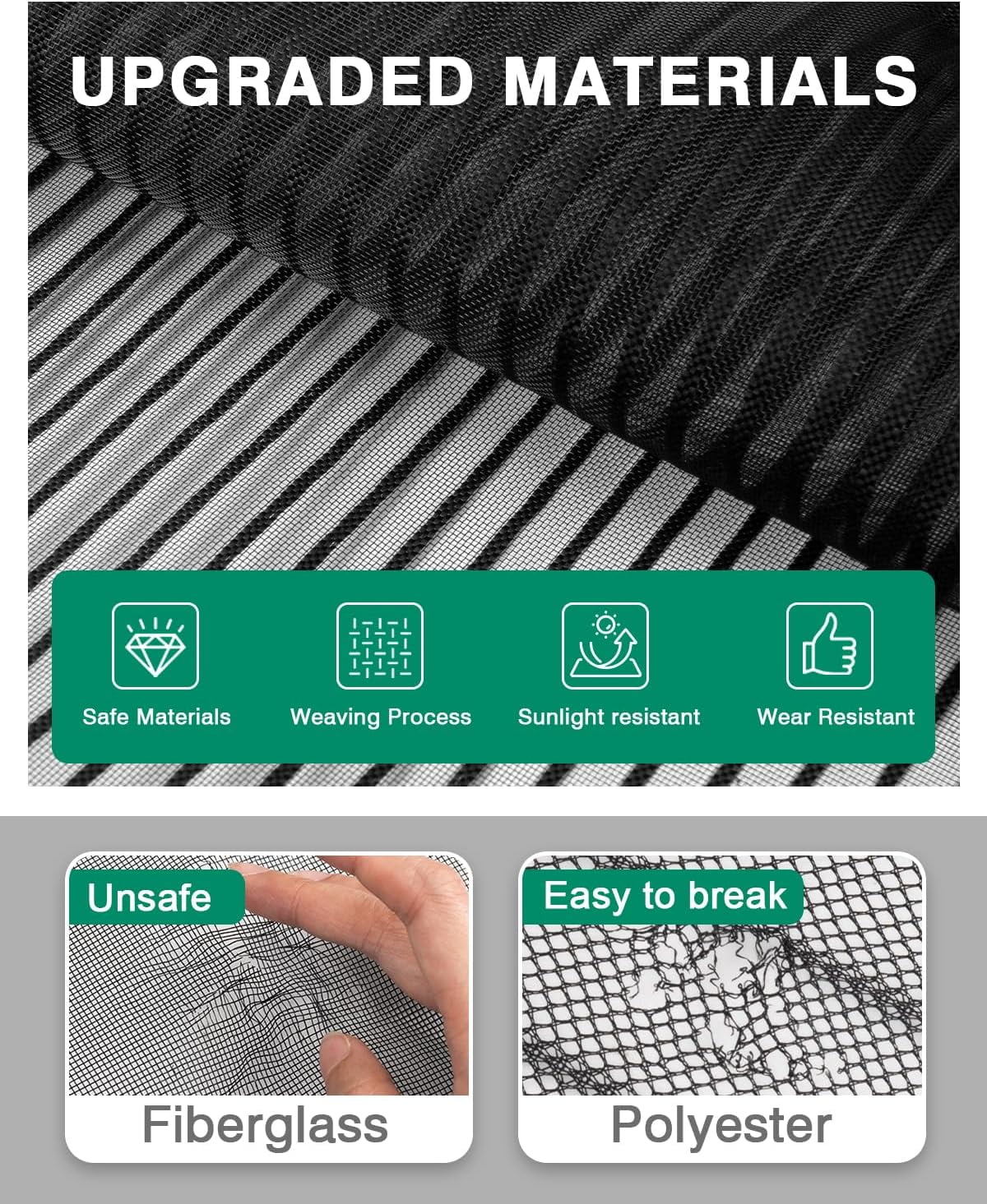 Magnetic Door Screen, Self Sealing Upgraded Mesh Cover with Magnetic ...