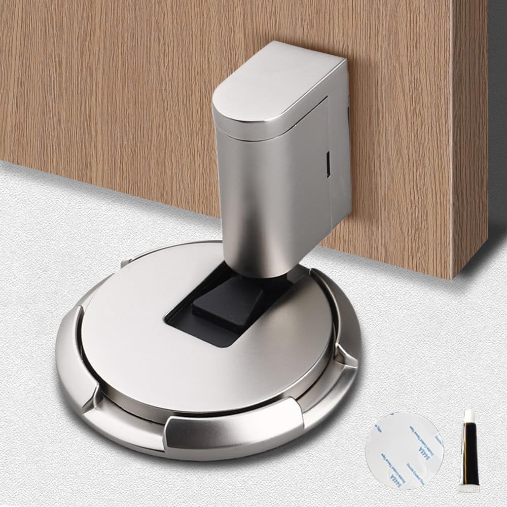 Magnetic Door Stopper, 2024 New No Drill Mechanical Silent Floor Door Stop, Adhesive Magnetic ...
