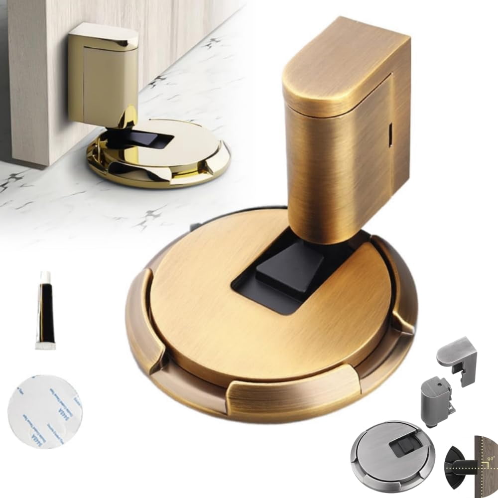 Magnetic Door Stopper, 2024 Upgrade Punch-Free Mechanical Silent Floor ...