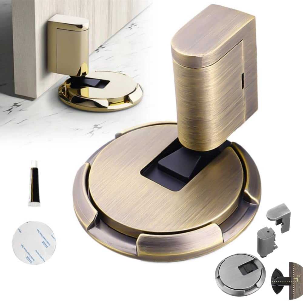 Magnetic Door Stopper, 2024 Upgrade Punch-Free Mechanical Silent Floor ...