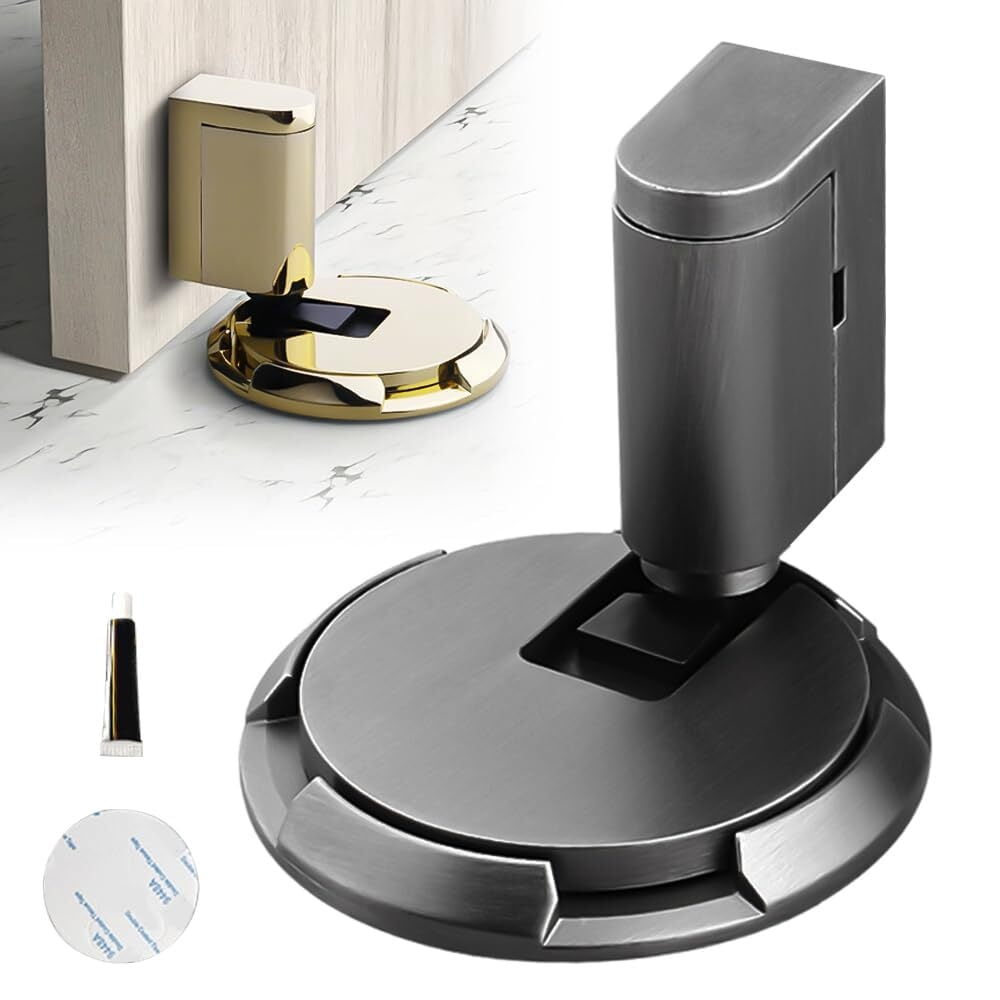 Magnetic Door Stopper, 2024 Upgrade Punch-Free Mechanical Silent Floor ...