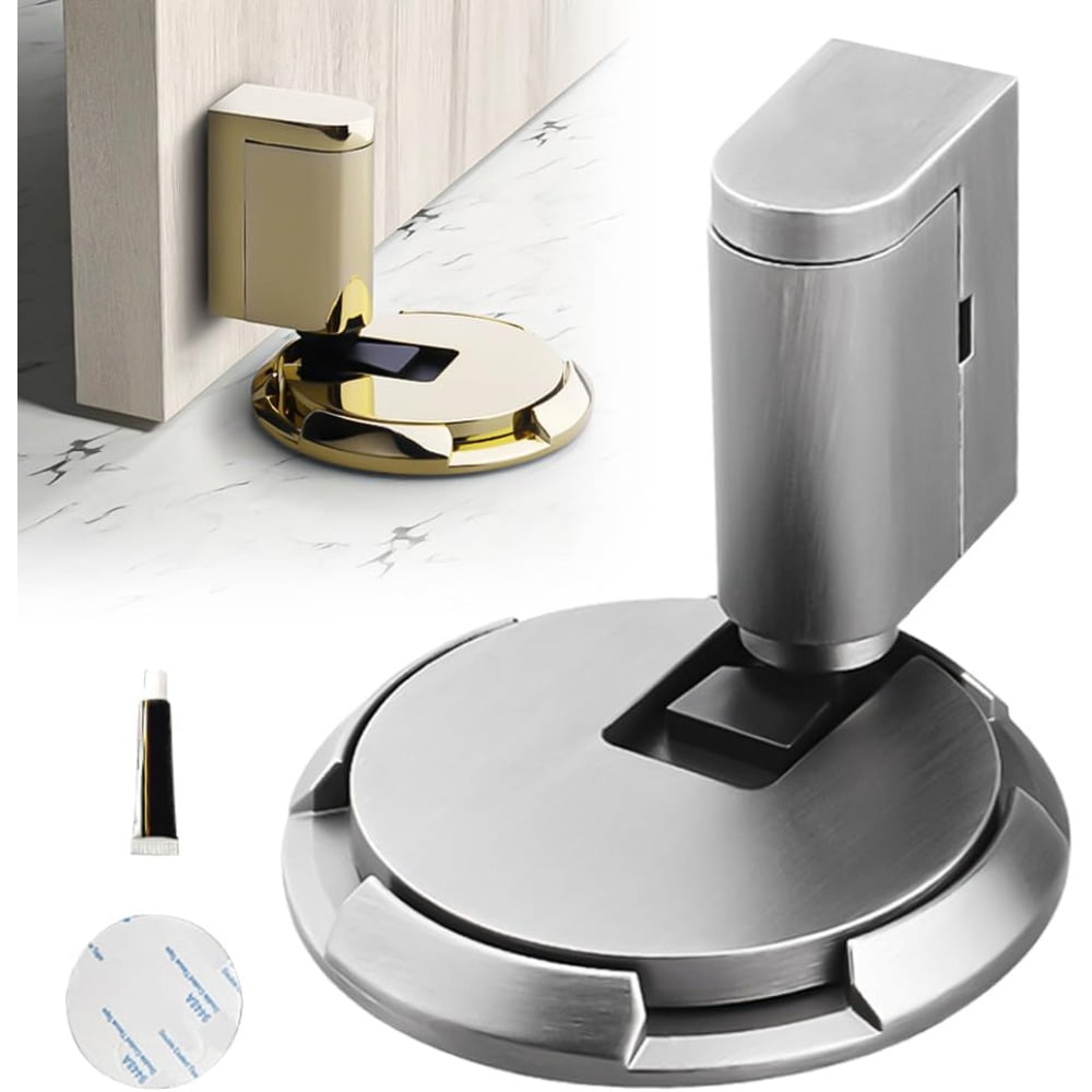 Magnetic Door Stopper, 2024 Upgrade Punch-Free Mechanical Silent Floor ...