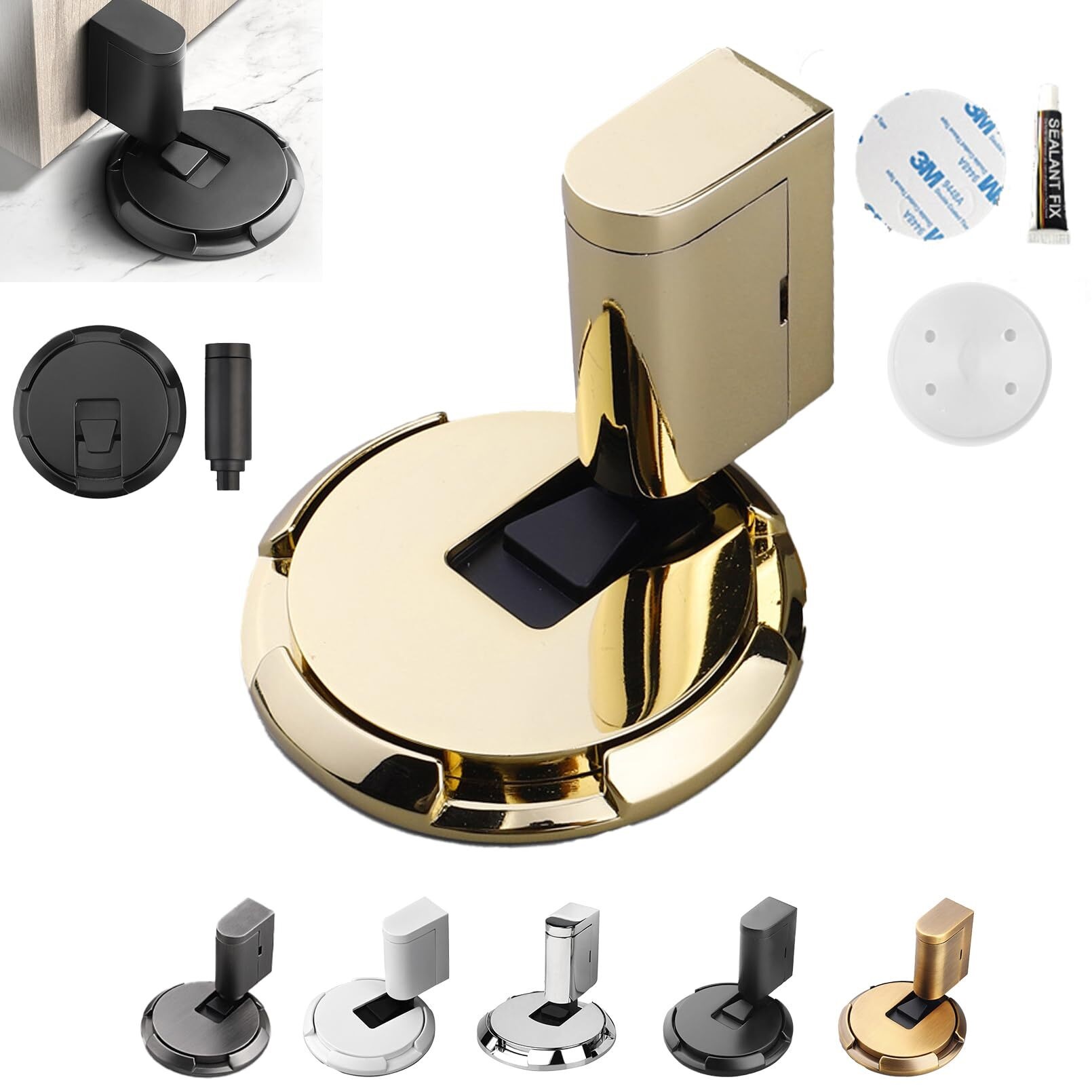 Magnetic Door Stopper, No Punch Door Suction - Mechanical Floor Door ...