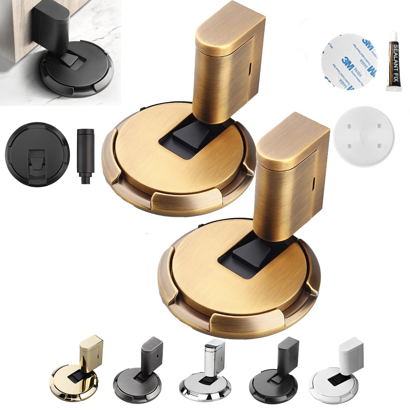 Magnetic Door Stopper, No Punch Door Suction - Mechanical Floor Door ...