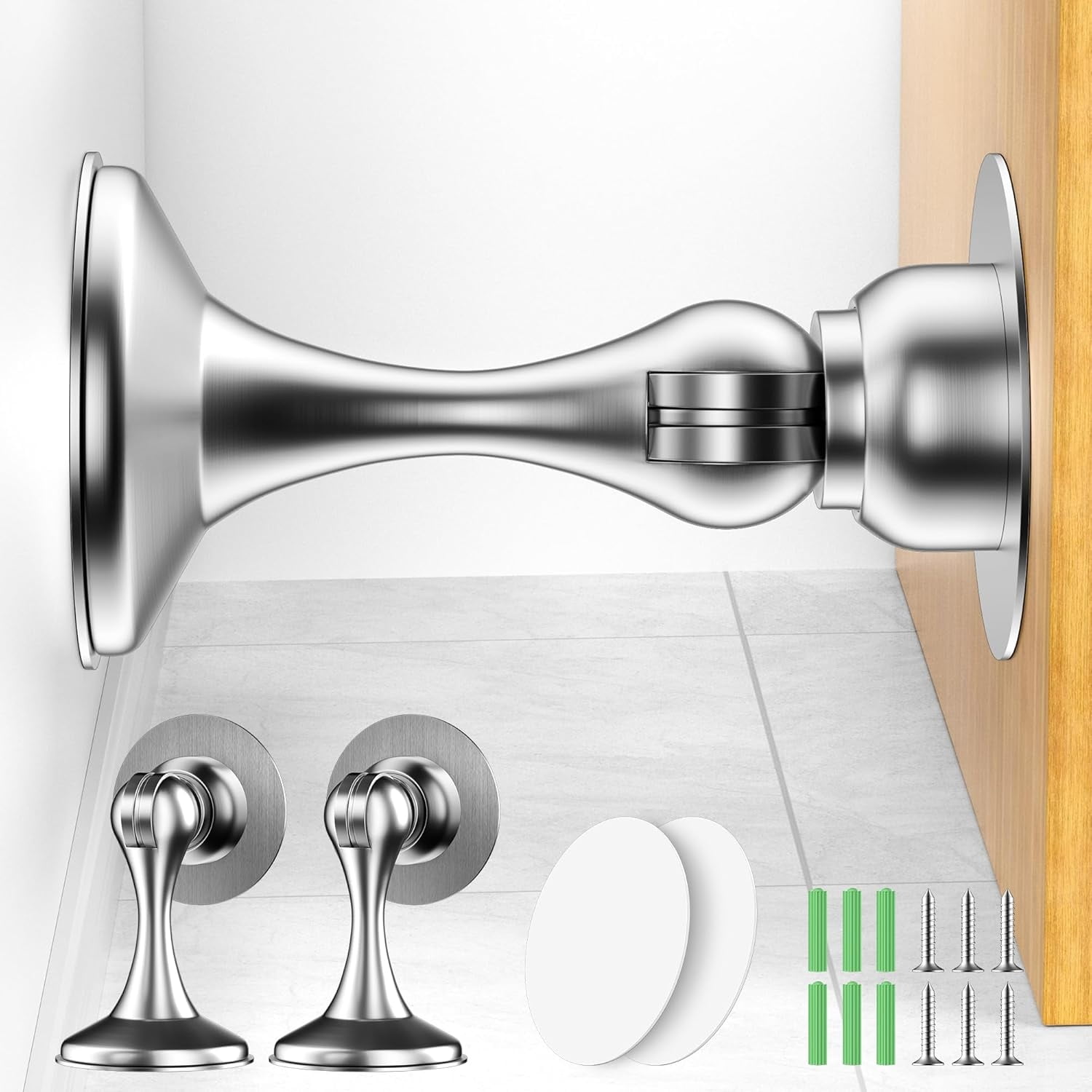 Magnetic Door Stoppers 2 Pack, Stainless Steel Door Catch For Wall And ...