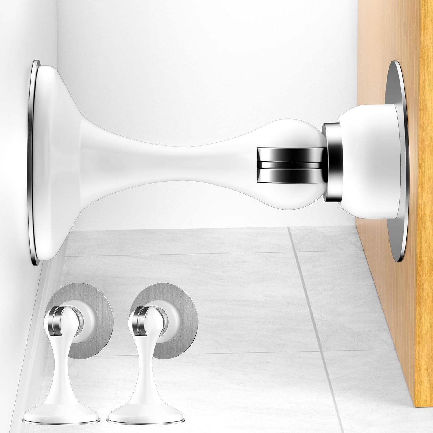 Magnetic Door Stoppers 2 Pack, Stainless Steel Door Catch for Wall and ...