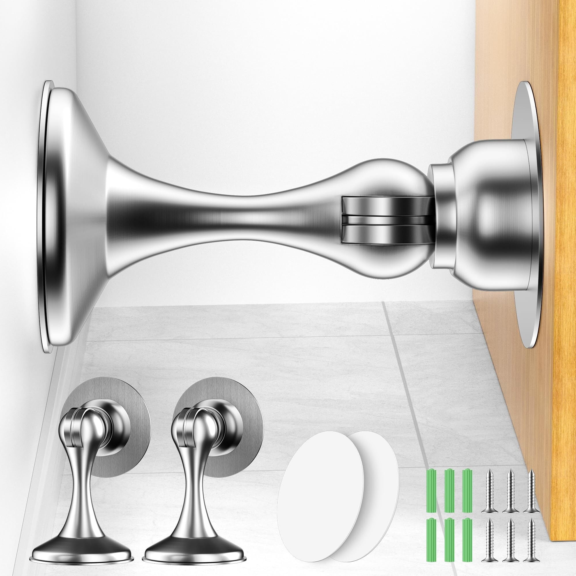 Magnetic Door Stoppers 2 Pack, Stainless Steel Door Catch for Wall and ...