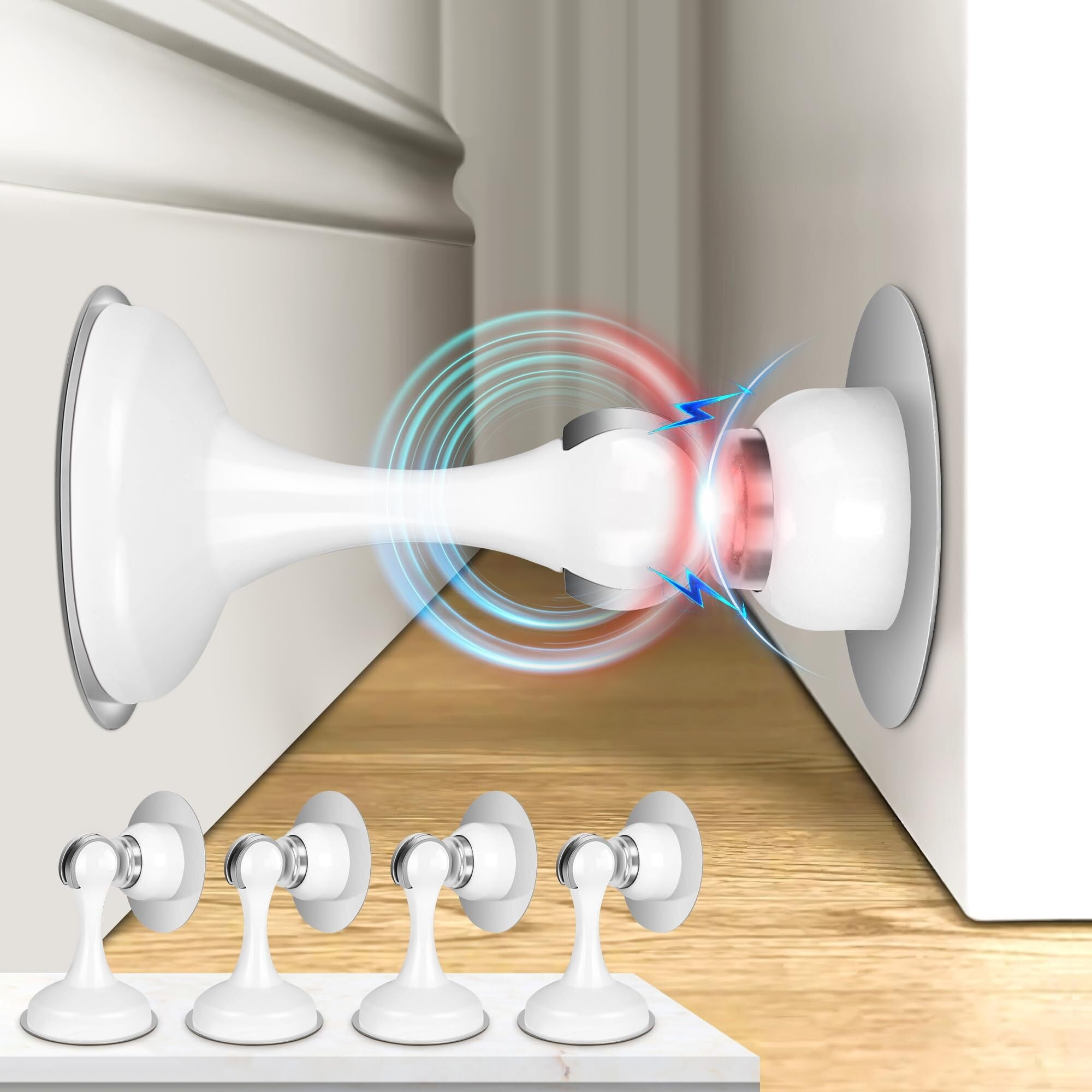 Magnetic Door Stoppers 2 Pack, Stainless Steel Door Stops for Wall and ...