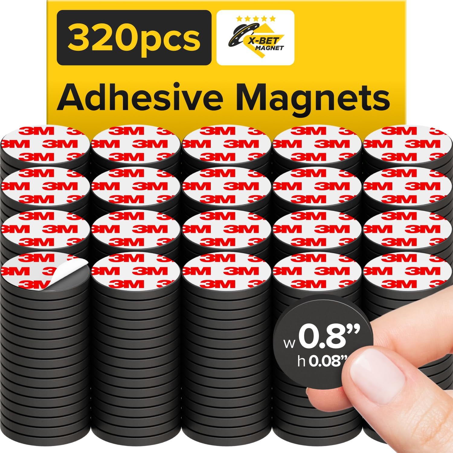 Magnetic Dots - Self Adhesive Magnet Dots 320 Pcs (0.8" x 0.8") - Peel ...