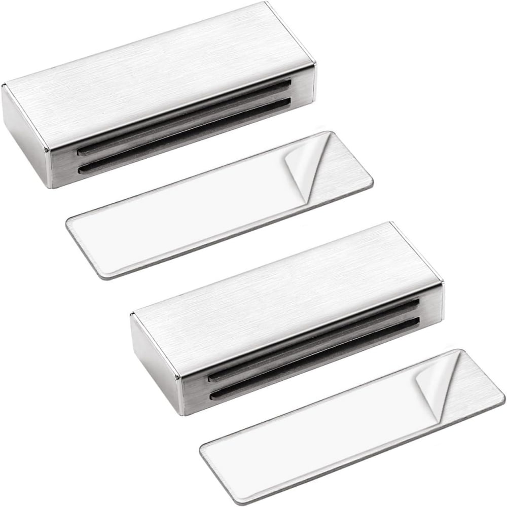 Magnetic Drawer Catches, 2 Pack, No-Drill Installation, Adhesive Backed ...