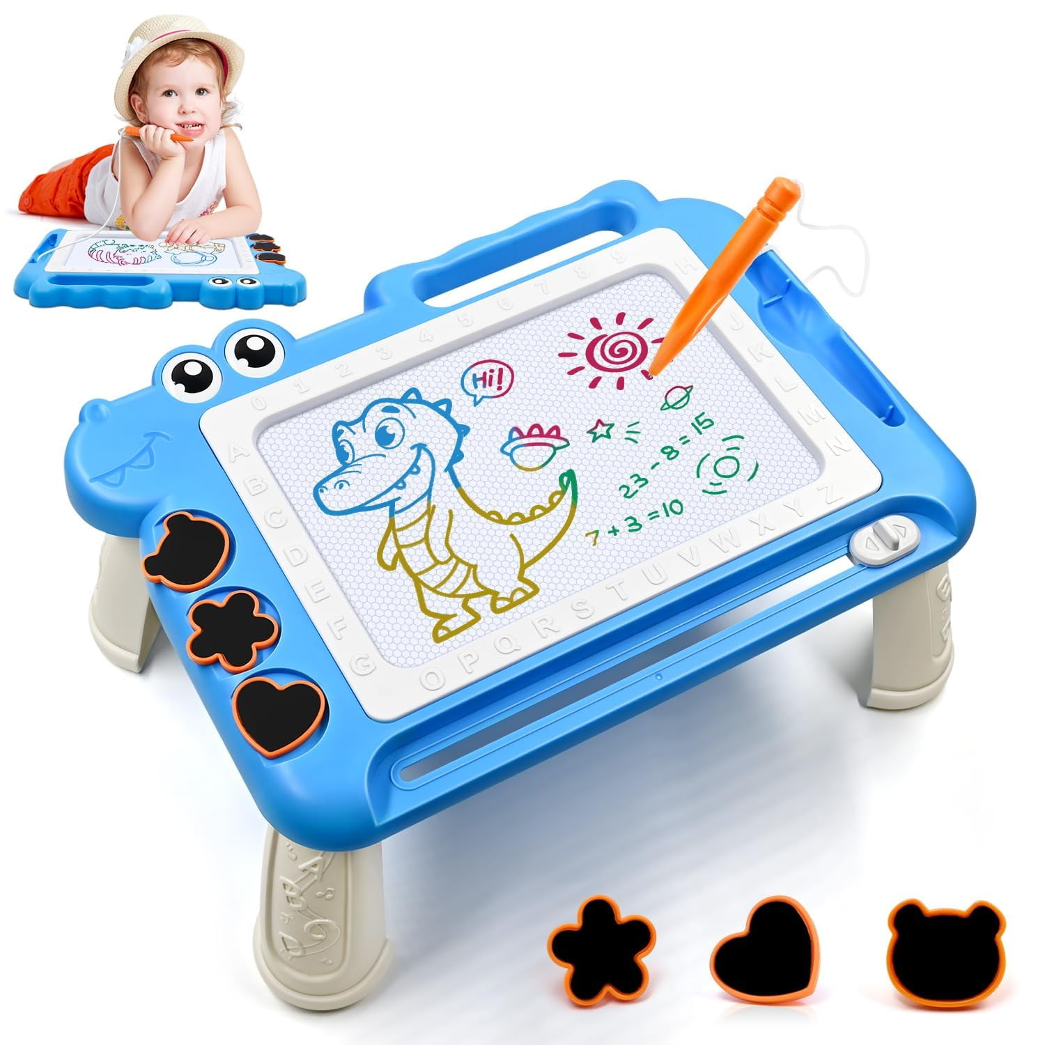 Magnetic Drawing Board Toddler Toys With Legs For 2 3 Year Old Girls ...