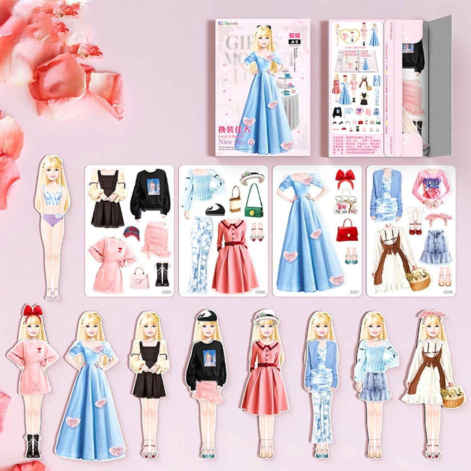 Magnetic Dress up Baby, Magnetic Princess Dress up Paper Doll for Girls ...