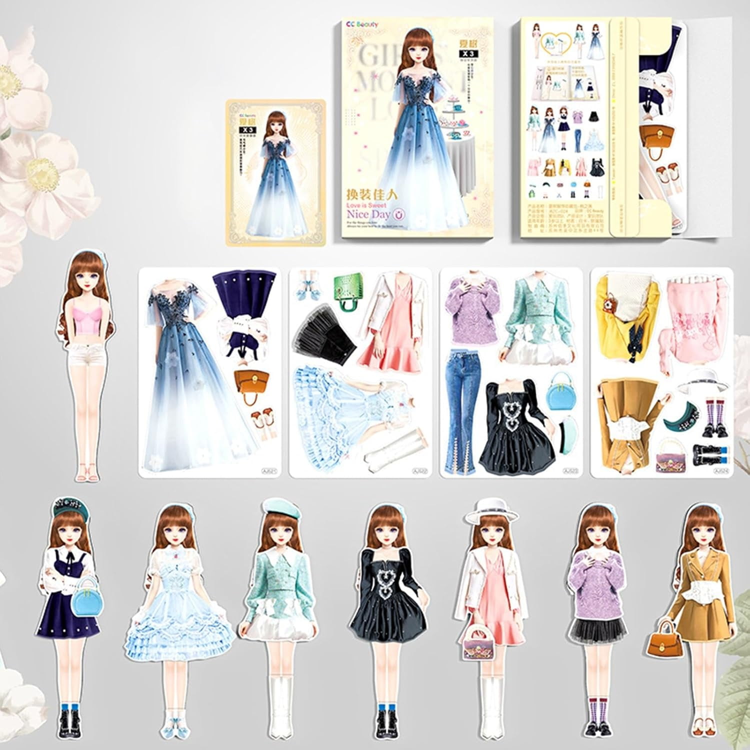 Magnetic Dress up, Magnetic Princess Dress up Paper Doll for Girls ...