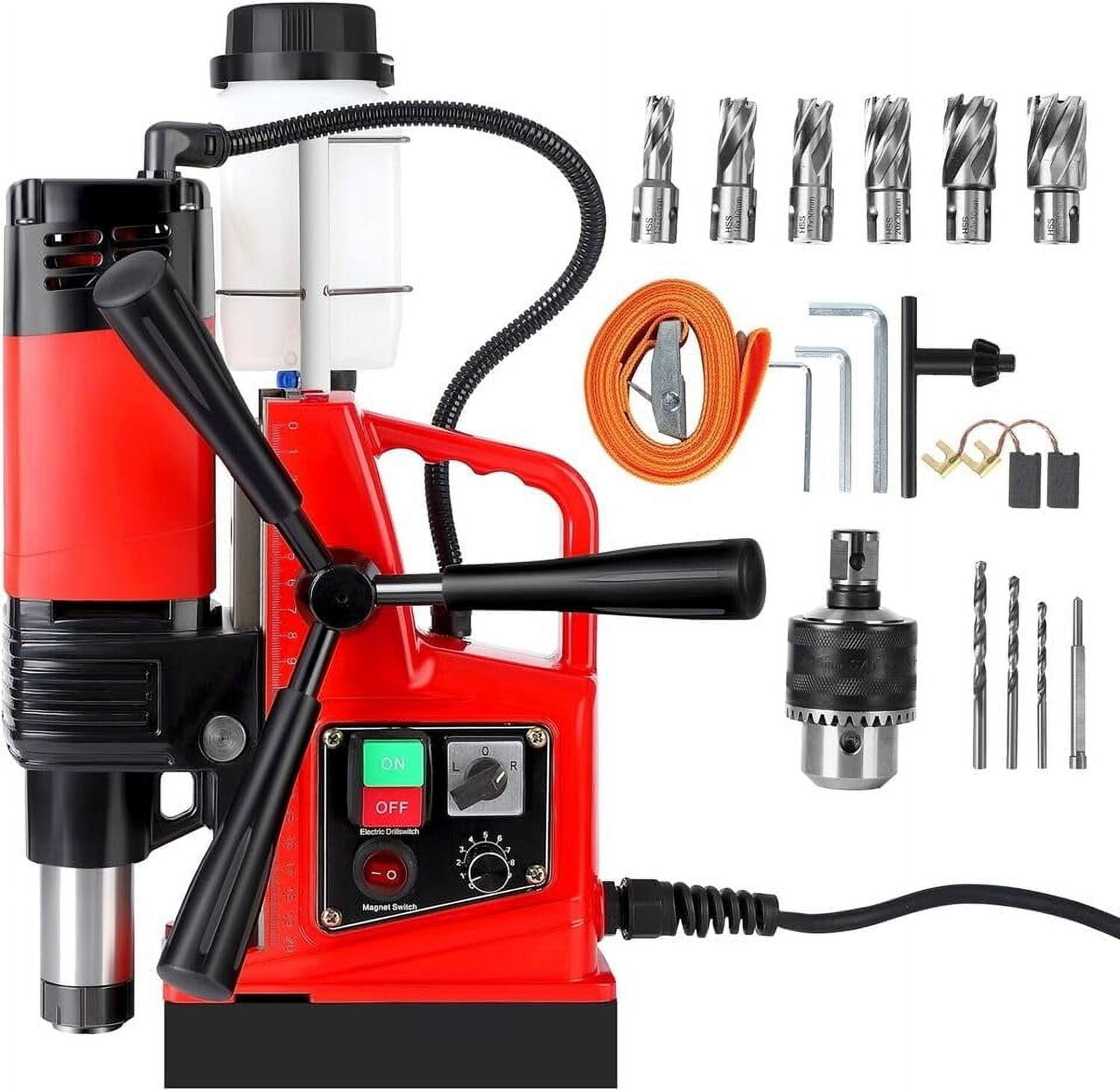 Magnetic Drill Press, 1300W 1.6" Boring Diameter, 810 RPM Portable Mag ...