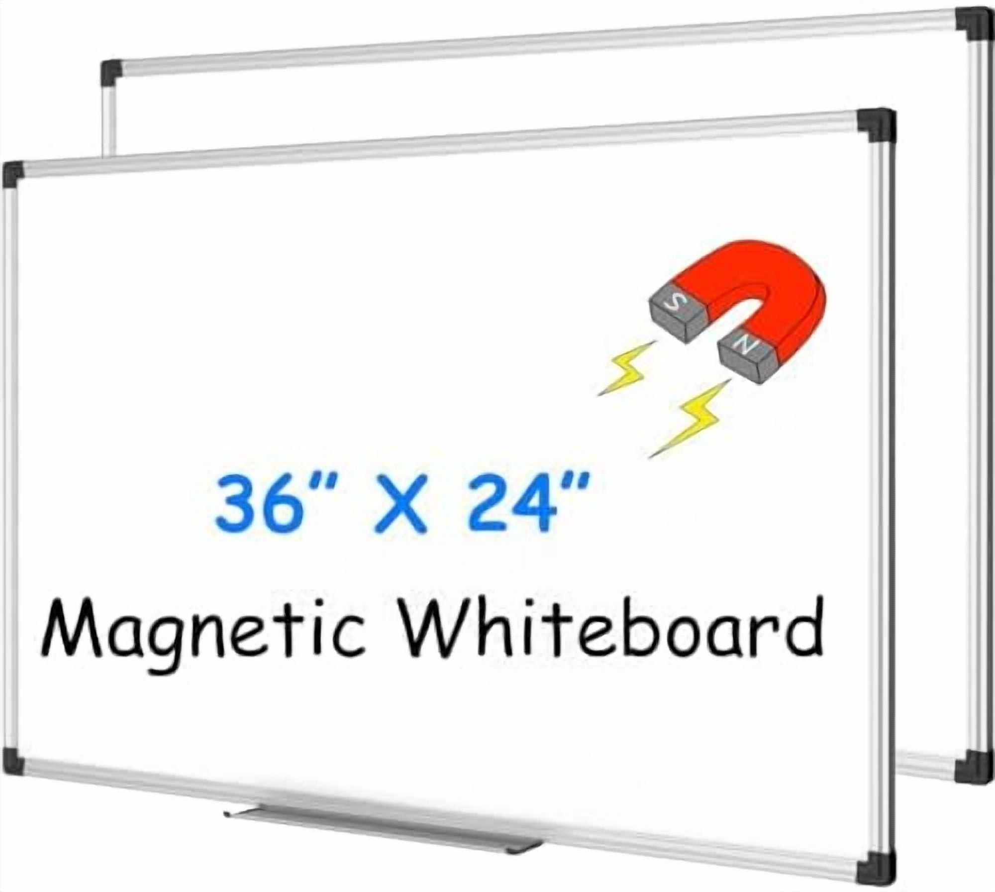 Magnetic Dry Erase Board 36 x 24 Inch, 3' x 2' White Board for Wall ...