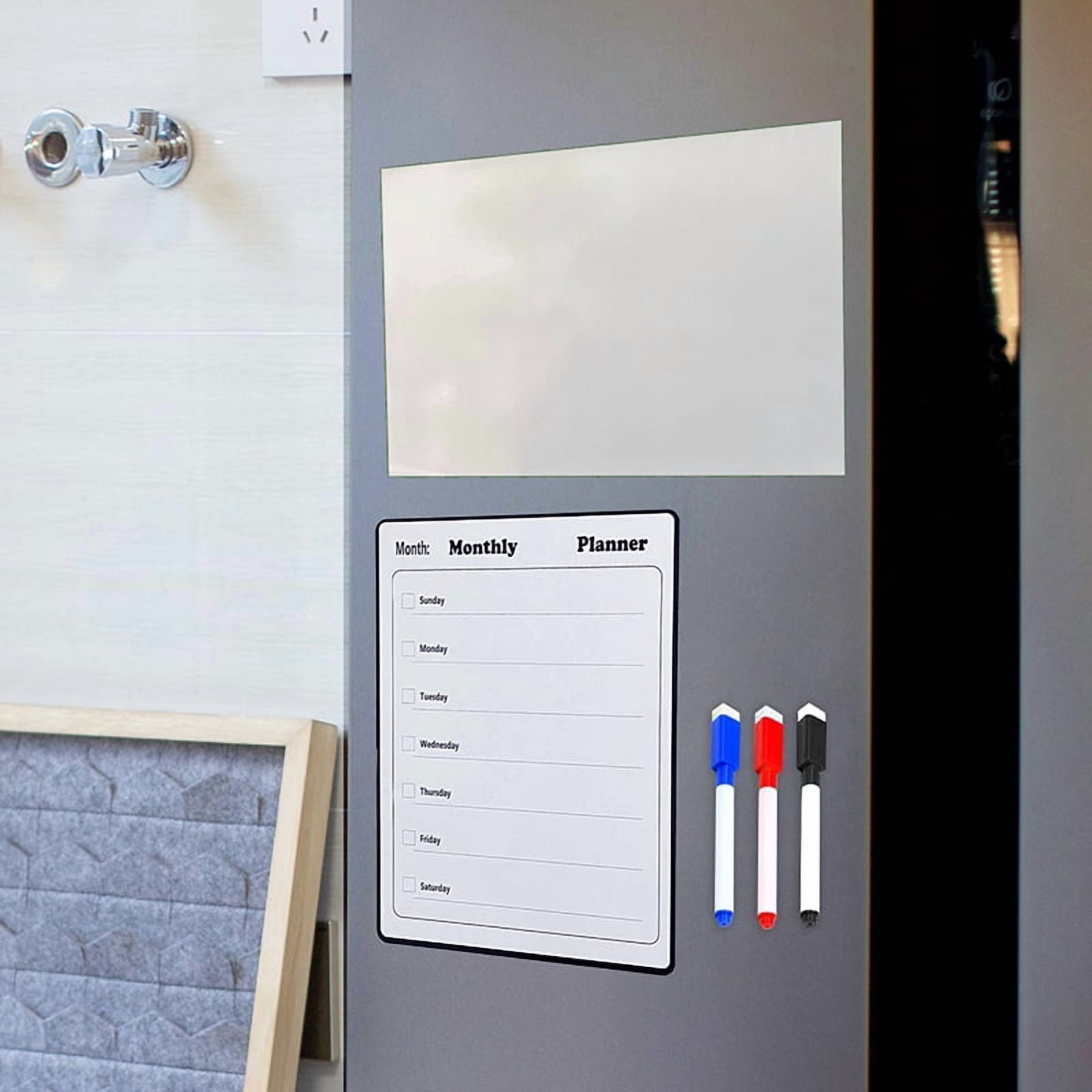 Magnetic Dry Erase Board Sheet for Fridge 2 Pack Erasable Refrigerator ...