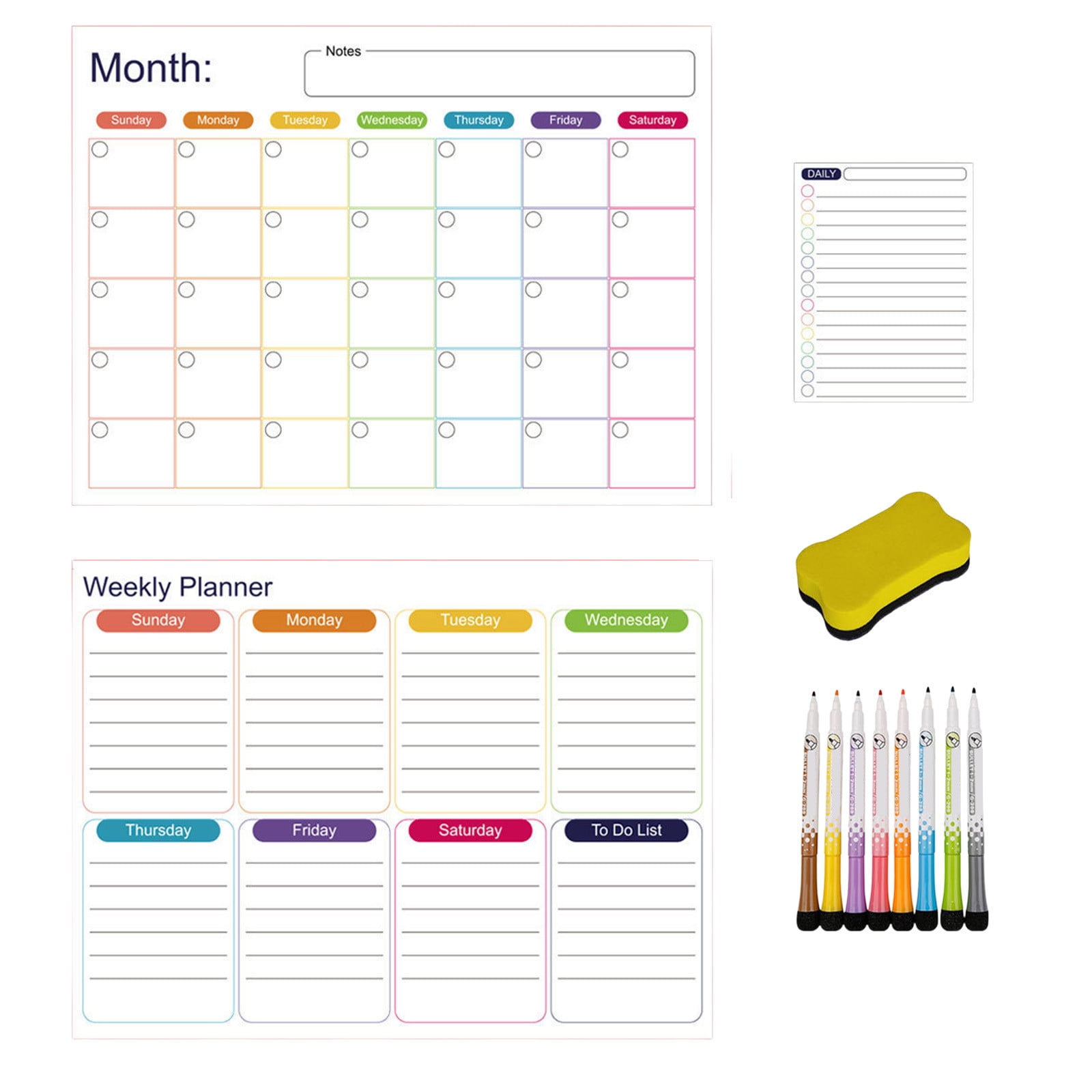 Magnetic Dry Erase Board Sheet for Fridge, Soft Magnetic Message Board ...