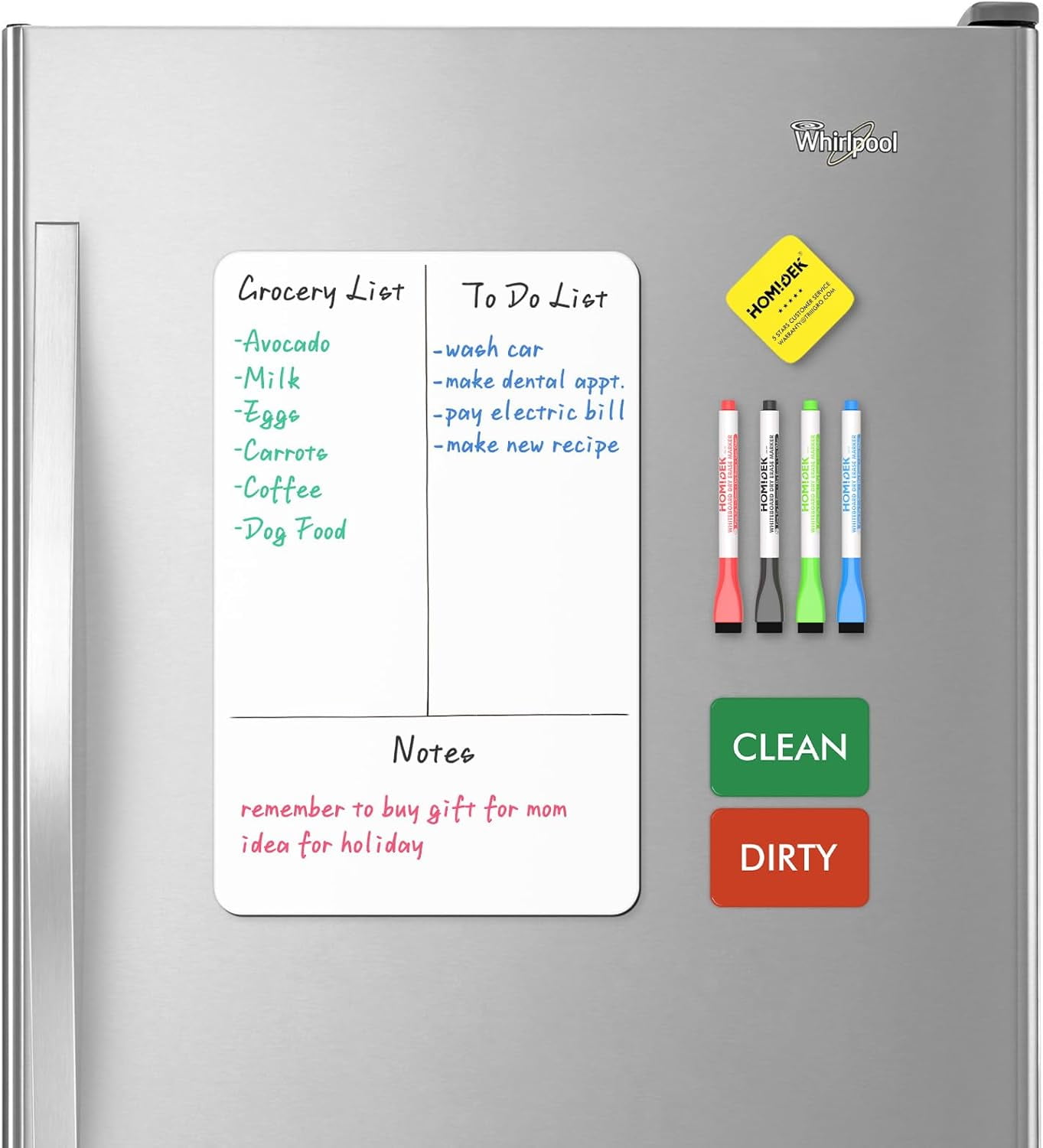 Magnetic Dry Erase Board: Small Fridge Whiteboard, Flexible ...