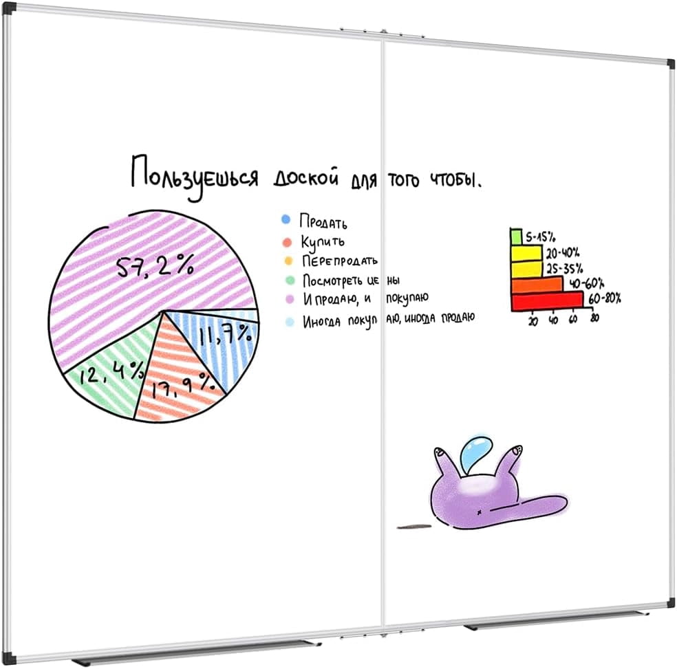 Magnetic Dry Erase Board/Whiteboard, Double Sided Whiteboard, 1 Dry ...