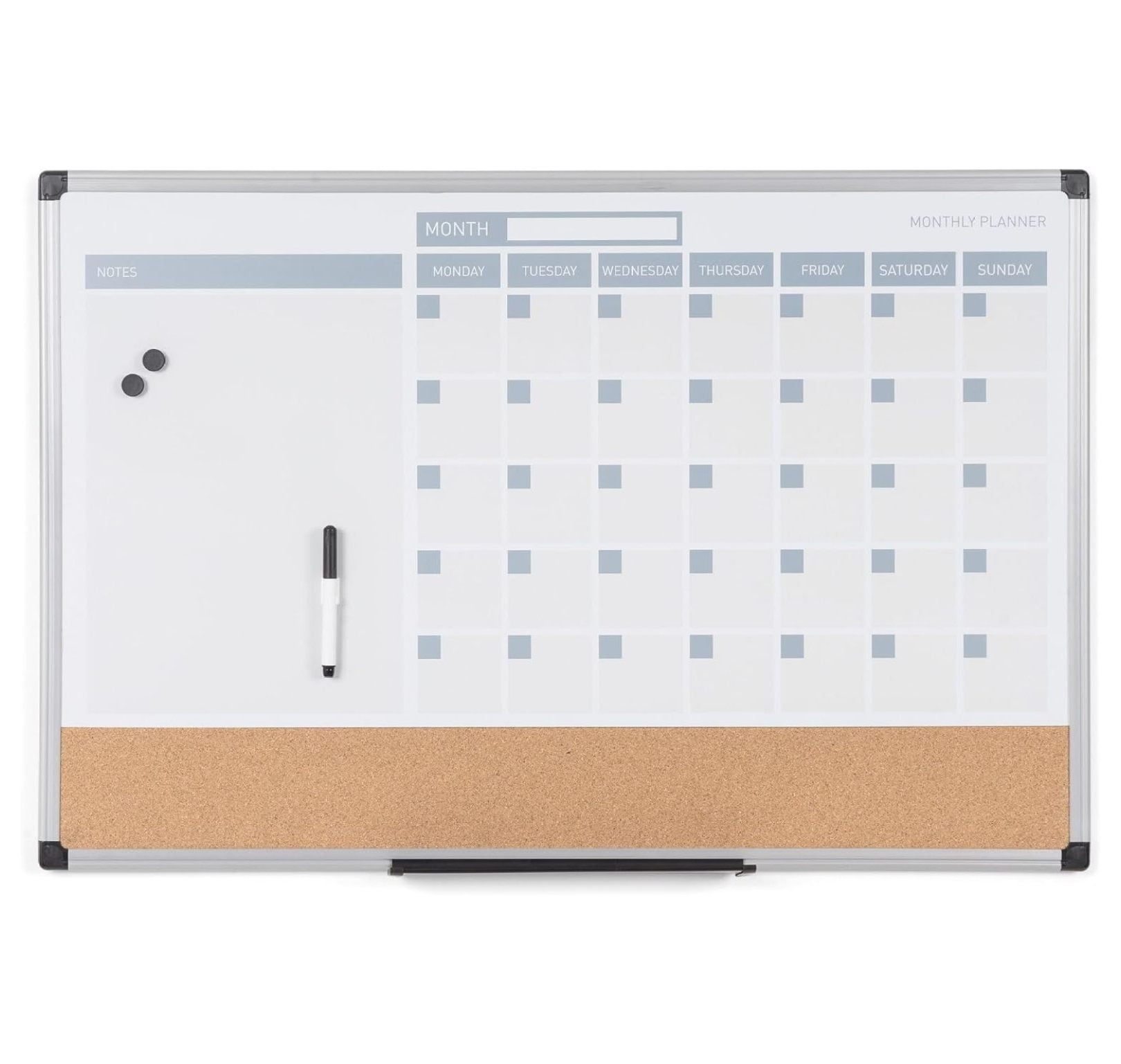 Magnetic Dry Erase Calendar Board Combo - 24x36 Monthly Planner ...
