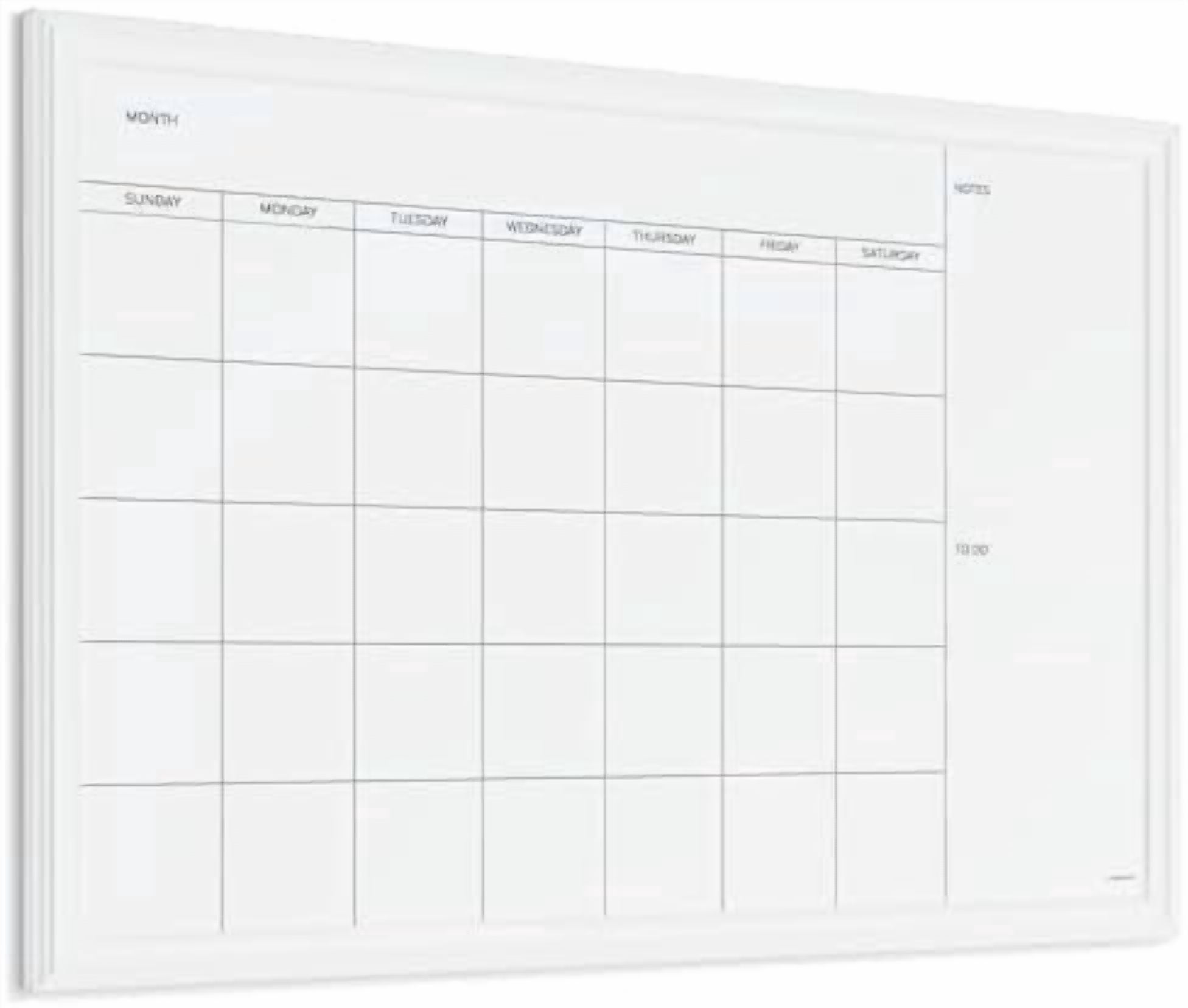 Magnetic Dry Erase Calendar White Board, 30" x 20", White Wood Style ...