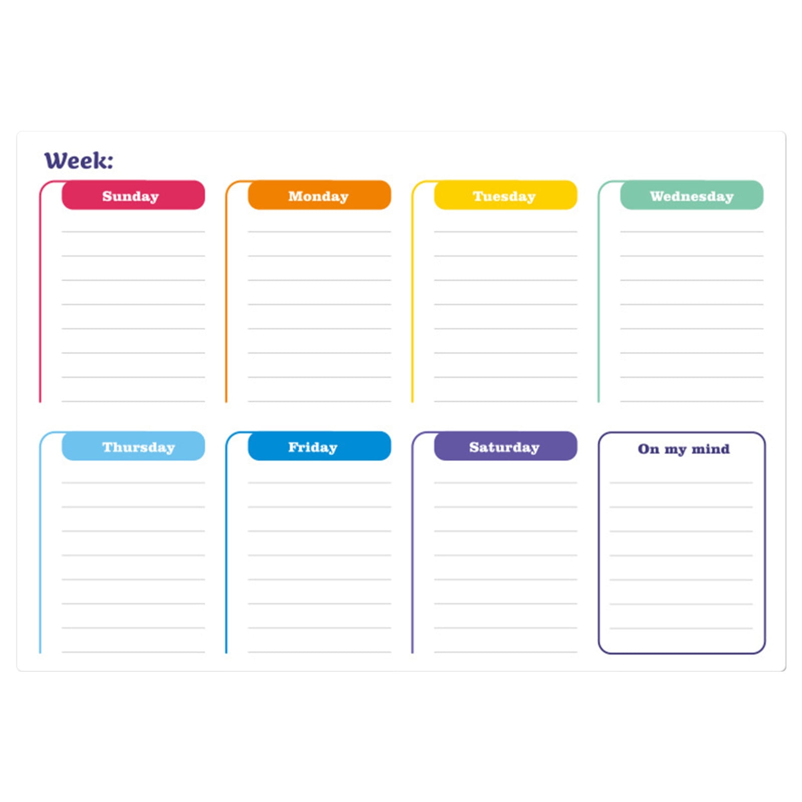 Magnetic Dry Erase Calendar White Board for Fridge - Monthly & Weekly ...