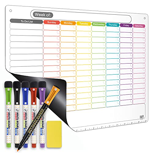 Magnetic Dry Erase Chore Chart Calendar for Refrigerator Weekly Fridge ...