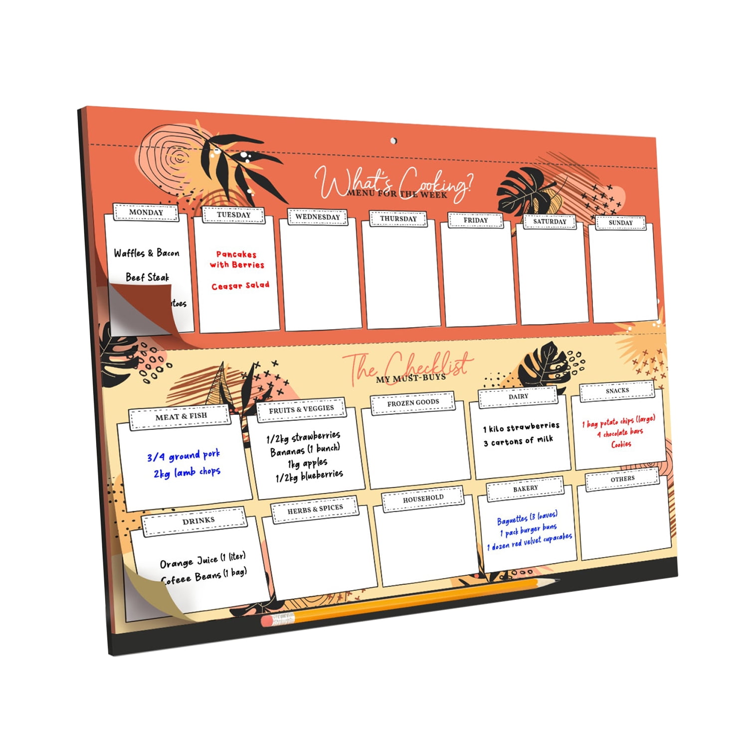 Altatac Magnetic Weekly Meal Planner & Appointment Book, 12" x 9 ...