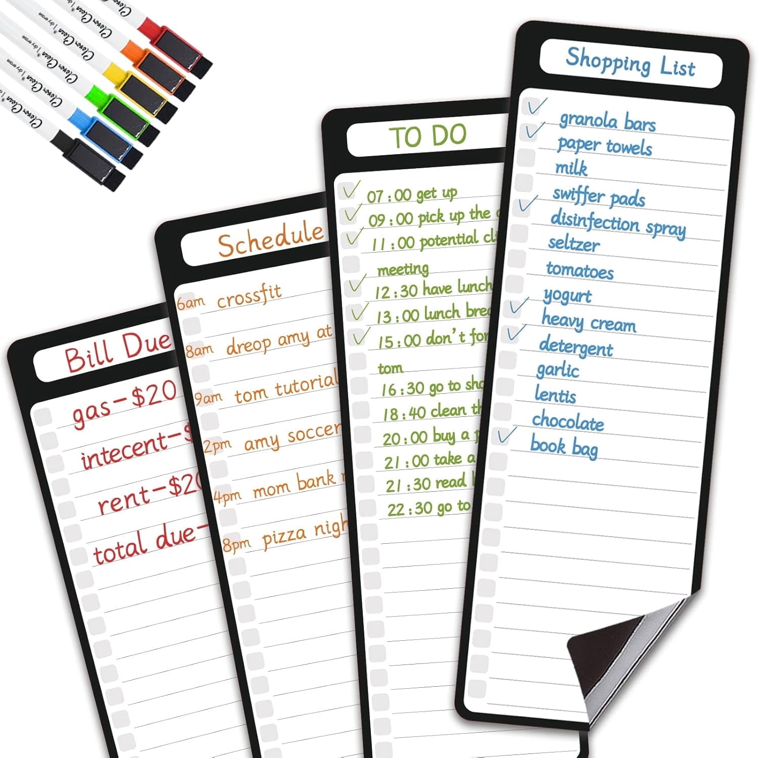 Season Time Magnetic Whiteboard Boards with 6 Extra Fine Point Markers ...