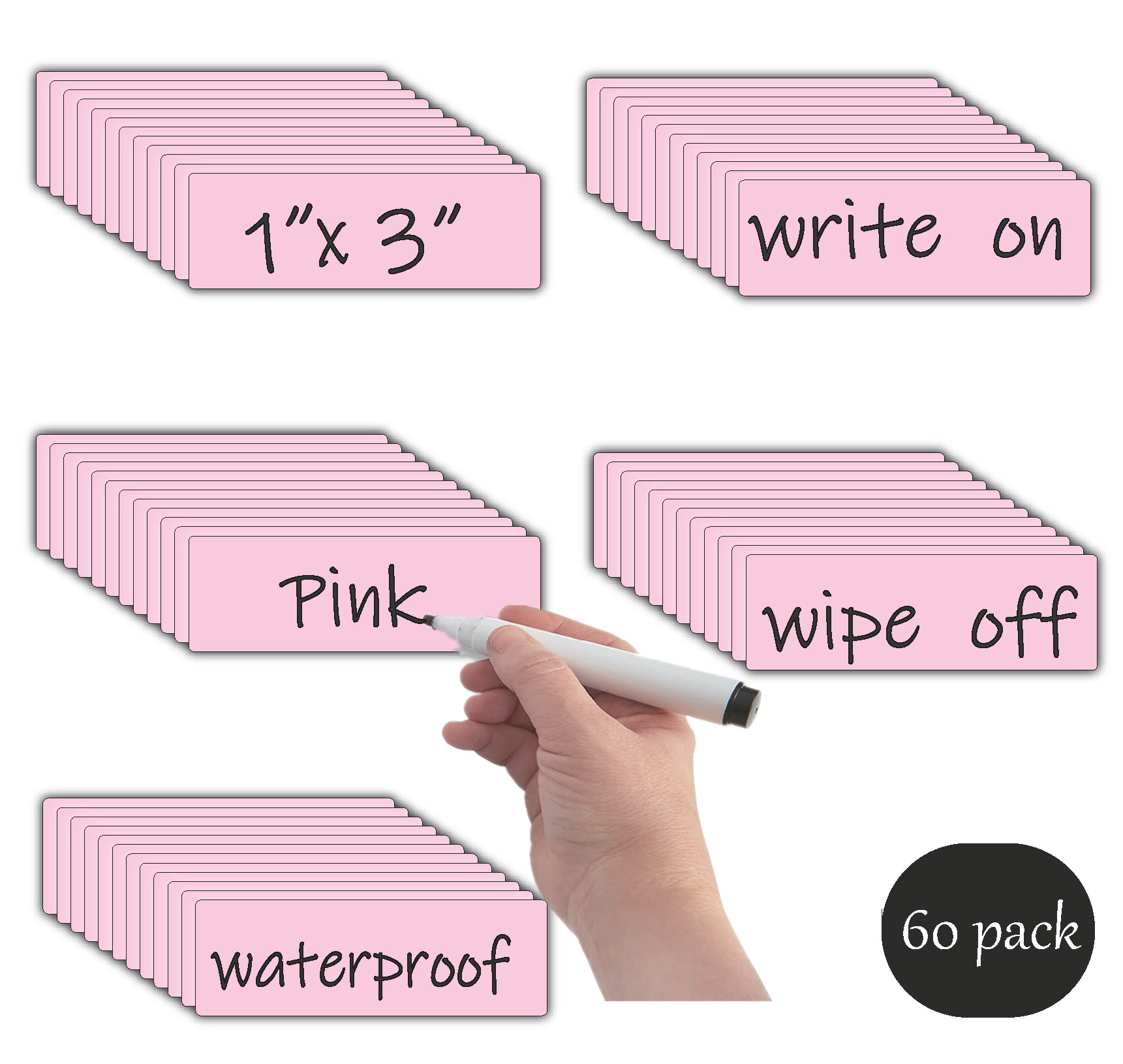 Magnetic Dry Erase Magnets Labels(1x3",Pack of 60),Organizing Schedules ...