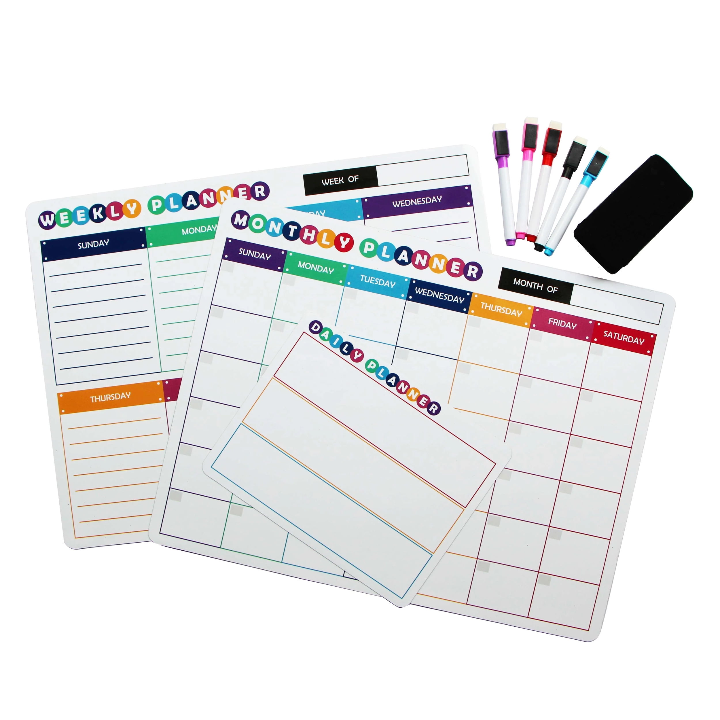 Magnetic Dry Erase Planner Set | 5 Piece Set - Walmart.com