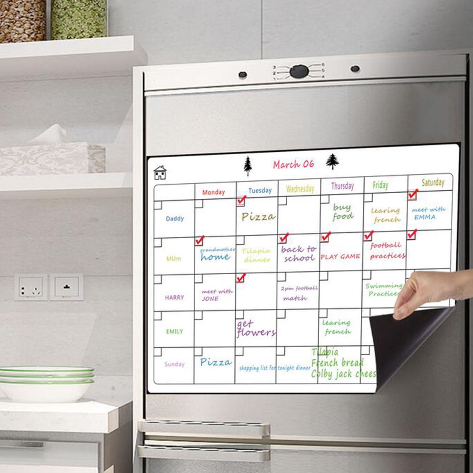 Magnetic Dry Erase Refrigerator Calendar, Dry Erase Calendar White ...