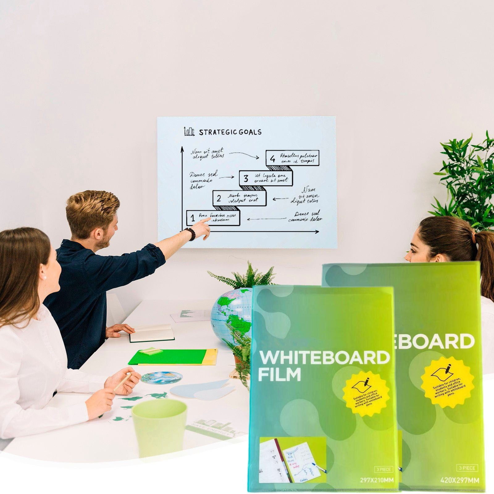 Magnetic Dry Erase Sticker, Self-Adhesive Whiteboard Decal, 12x8 Inches ...