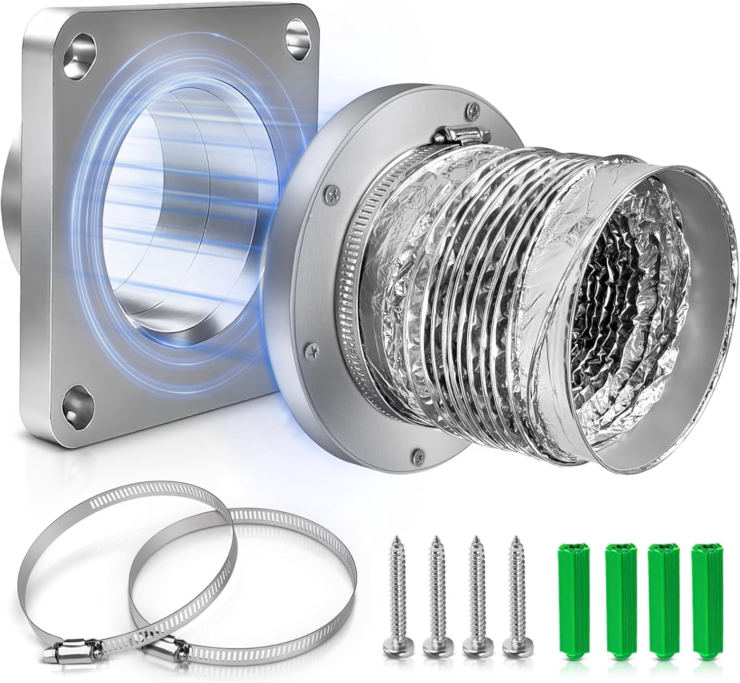 Magnetic Dryer Vent Coupler with 4 inch Hose，Magnetic Dryer Vent ...