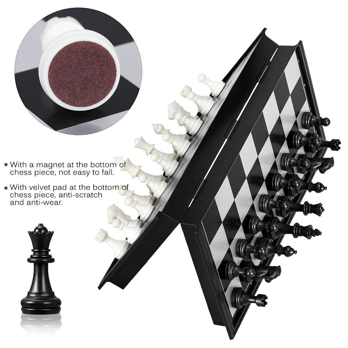 Magnetic Educational Chess Board Set With Folding Chess Board 2 Plyaers ...