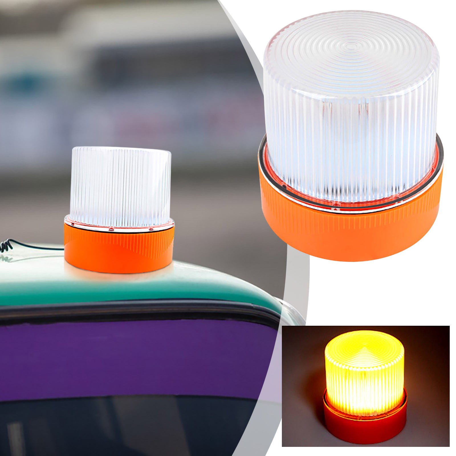 Magnetic Emergency Hazard Lights with White & Yellow Light Modes ...