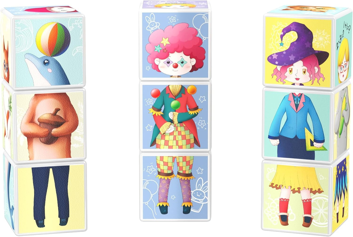 Magnetic Expression Puzzle Toy Building Block Mix & Match Cubes Cubes ...