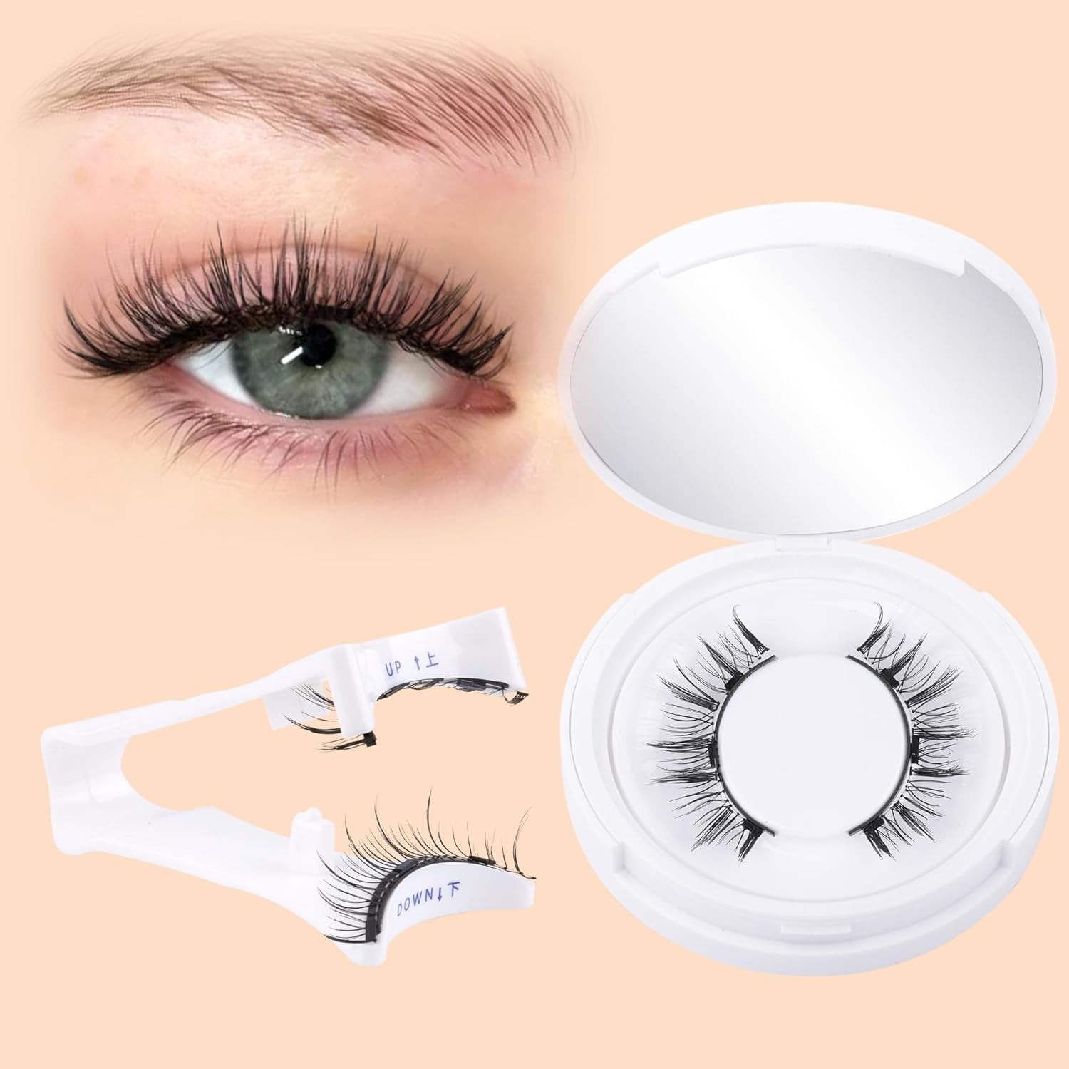 Magnetic Eyelashes with Applicator, Reusable Natural Manga Magnetic ...