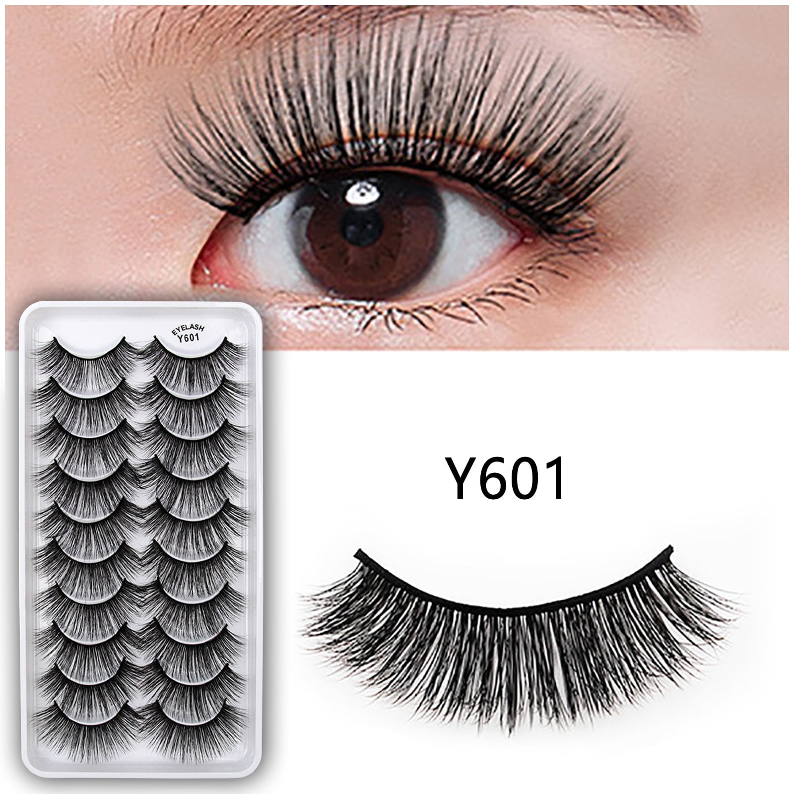 Magnetic Eyelashes False Eyelashes Faux Mink Lashes Pack 10 Pairs 8D ...