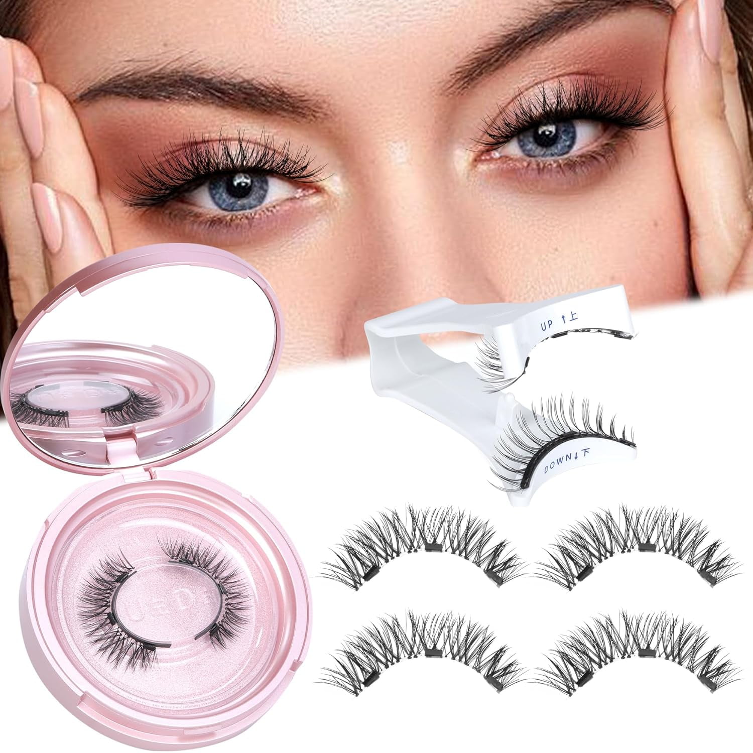 Magnetic Eyelashes Natural Look Magnetic Lashes with Applicator No Glue ...