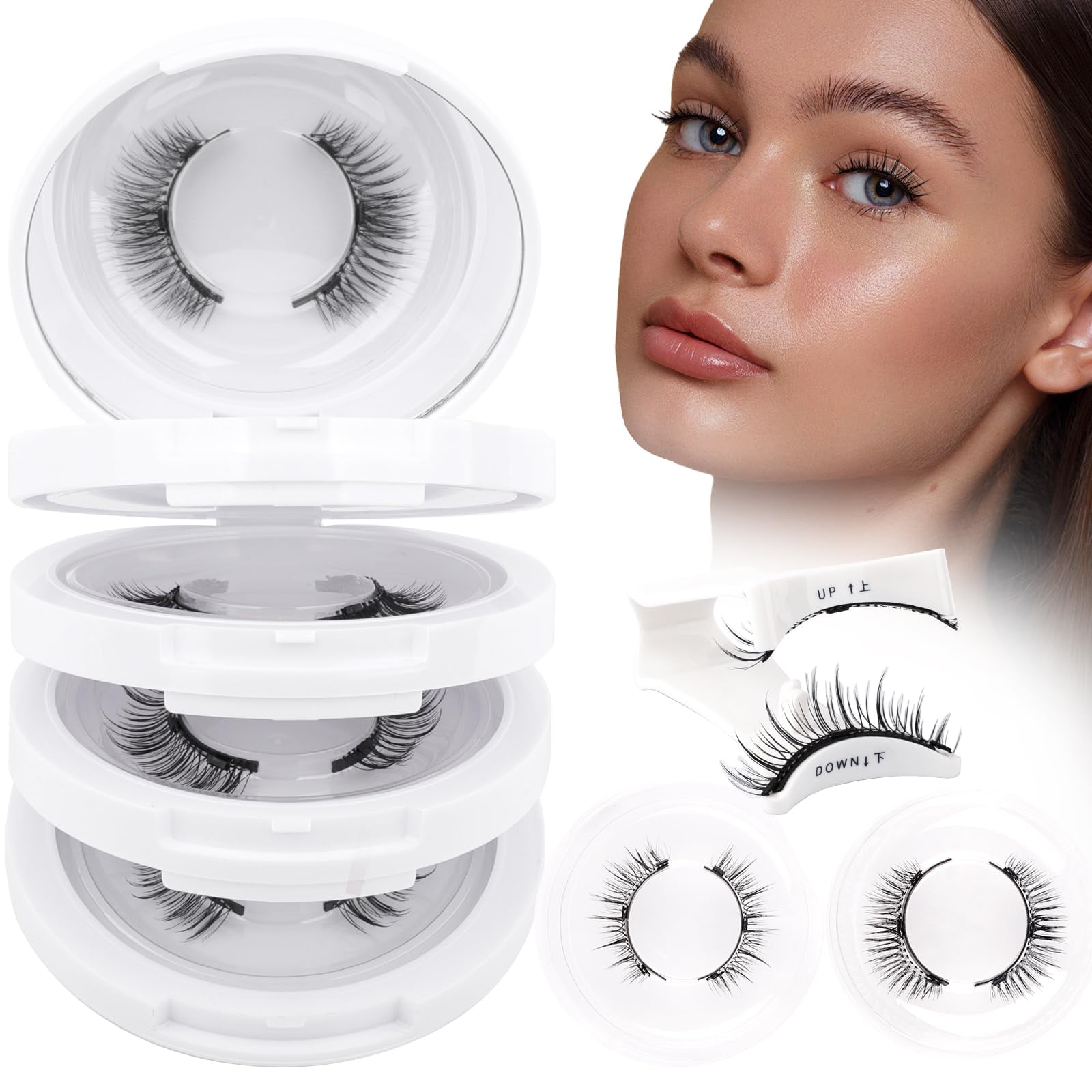 Magnetic Eyelashes Reusable Magnetic Lashes with Applicator Waterproof ...