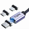 Magnetic Fast Charging Data Cable 3 in 1 Apple TC Android 1m: Computer ...