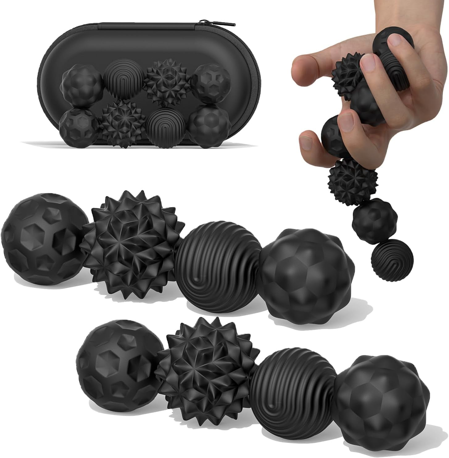 Magnetic Fidget Balls Toys, 8Pcs Silicone Sensory Stress Relief Toys for Adults, Teens with ...