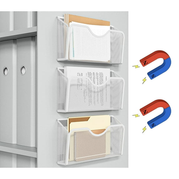Magnetic File Holder 3PCS File Paper Mail Organizer No Drilling ...