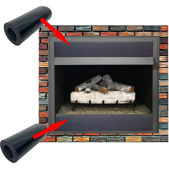 Magnetic Fireplace Cover - 36"x4" Insulating Draft Stopper (2PC ...