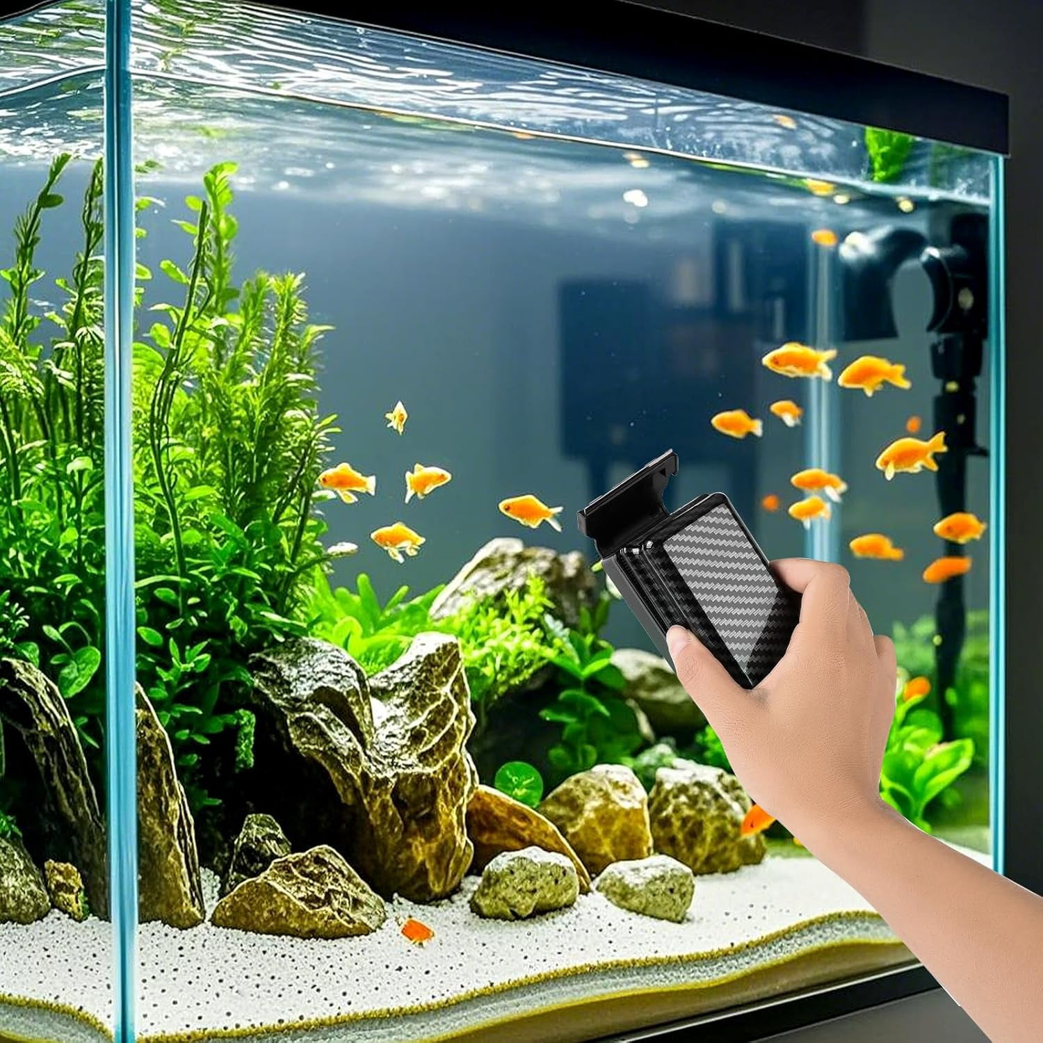 Magnetic Fish Tank Cleaner, Aquarium Glass Cleaner with 2 Detachable ...