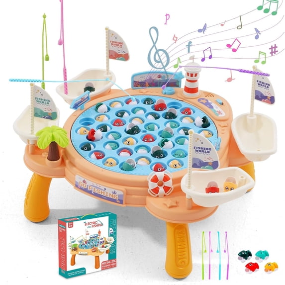 Magnetic Fishing Game for Kids Toddlers Ages 3-5 5-7, Rotating Board ...